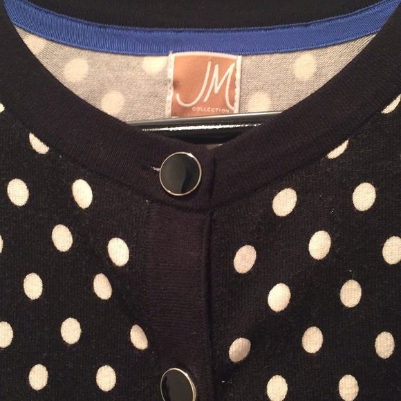 JM Collection | Sweaters | Jm Black Sweater With Polka Dots | Poshmark